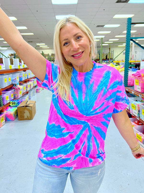 Malibu Breeze Tie Dye Tee Blank Sunshine Sisters