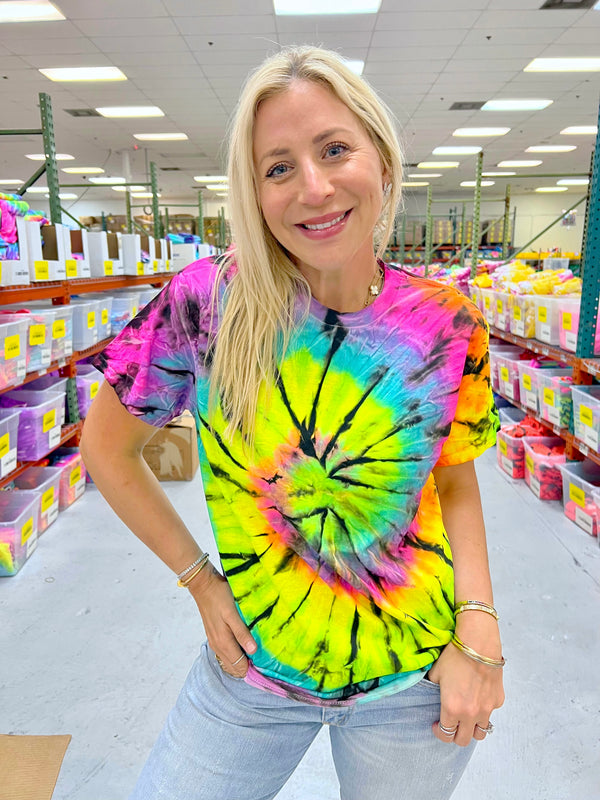 Limeade Swirl Tie Dye Tee Blank Sunshine Sisters